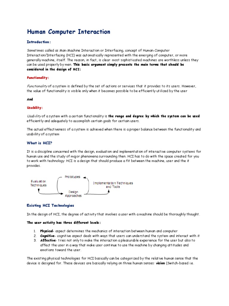 Human Computer Interaction | PDF | Human–Computer Interaction | Usability