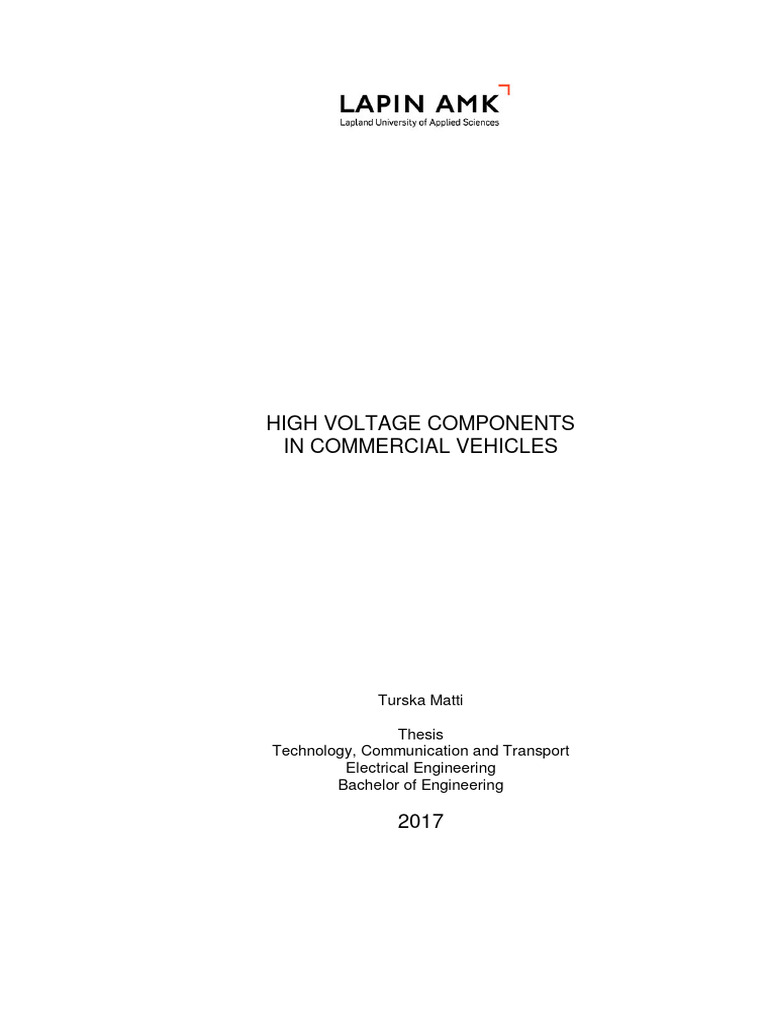 High Voltage Components in Commercial Vehicles | PDF