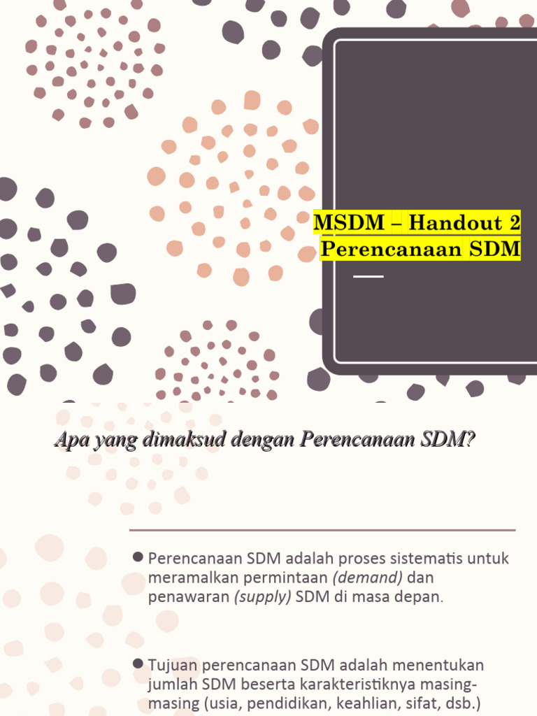 Handout 2 Perencanaan SDM 2 | PDF