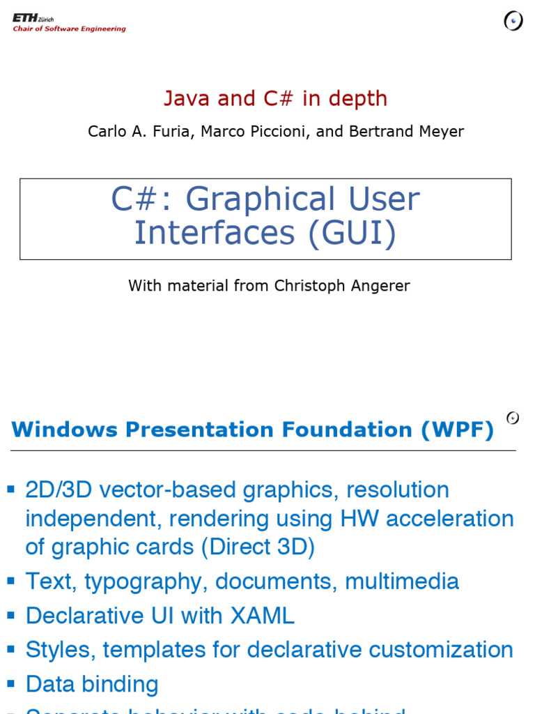 Lecture 05 B Cs GUI | PDF | Windows Presentation Foundation | Extensible Application Markup Language