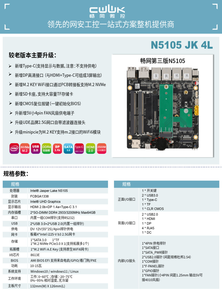 第三版N5105主板规格书 | PDF