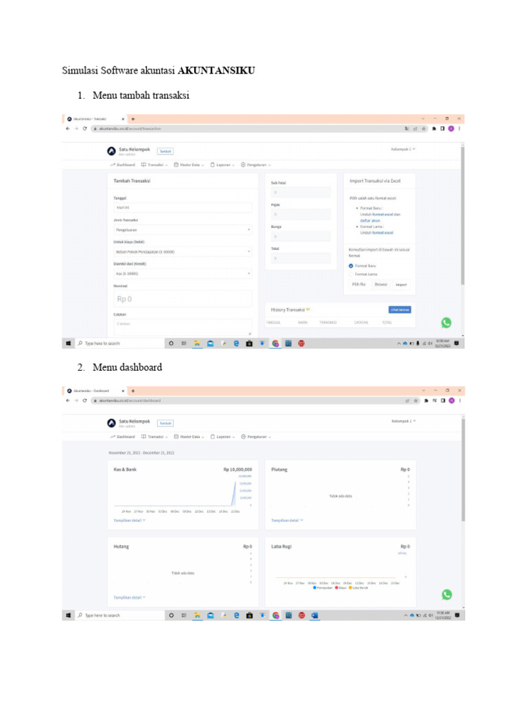 Simulasi Software Akuntasi AKUNTANSIKU - Kelompok 1 - Bisnis Digital D ...