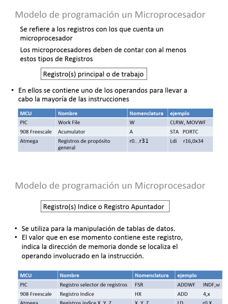 Modelo de Programacion de Un Microprocesador | PDF | Microcontrolador | Poco