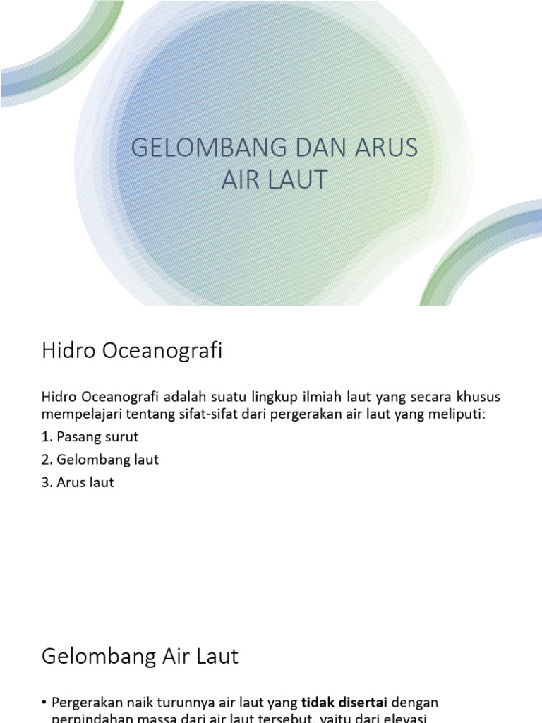 Perbedaan Gelombang dan Arus Laut | PDF