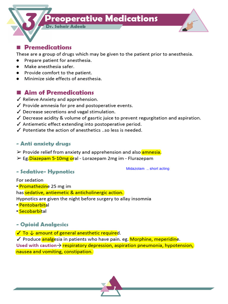 Preoperative Medications | PDF