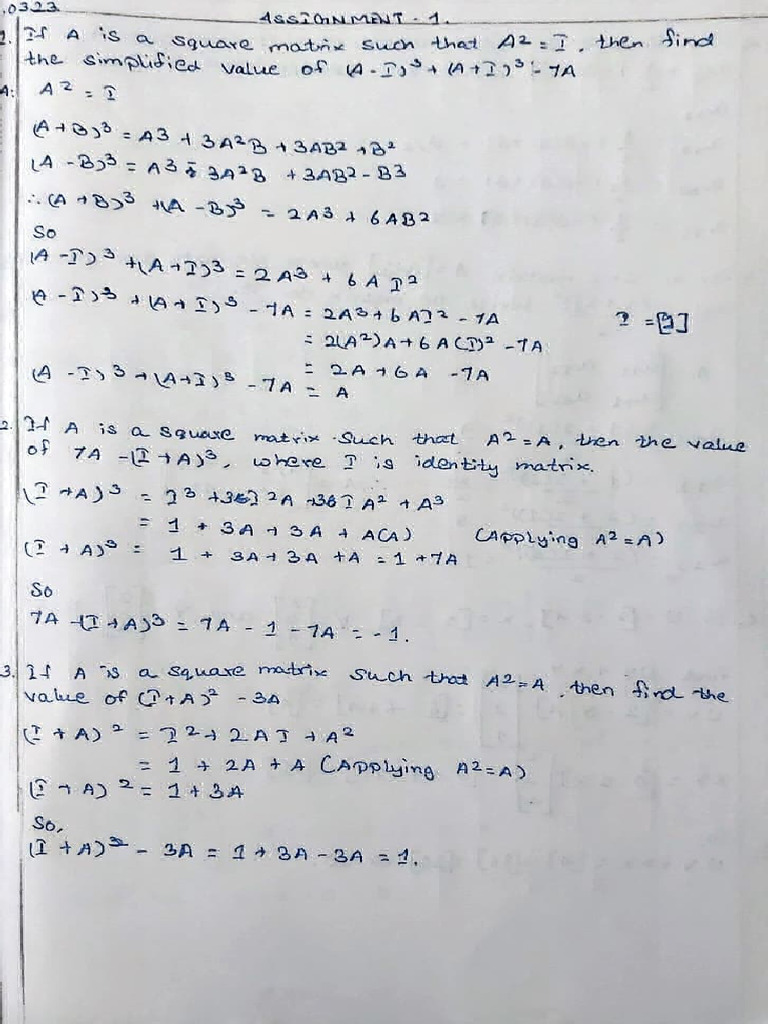 Mathematics Assignment 1 | PDF