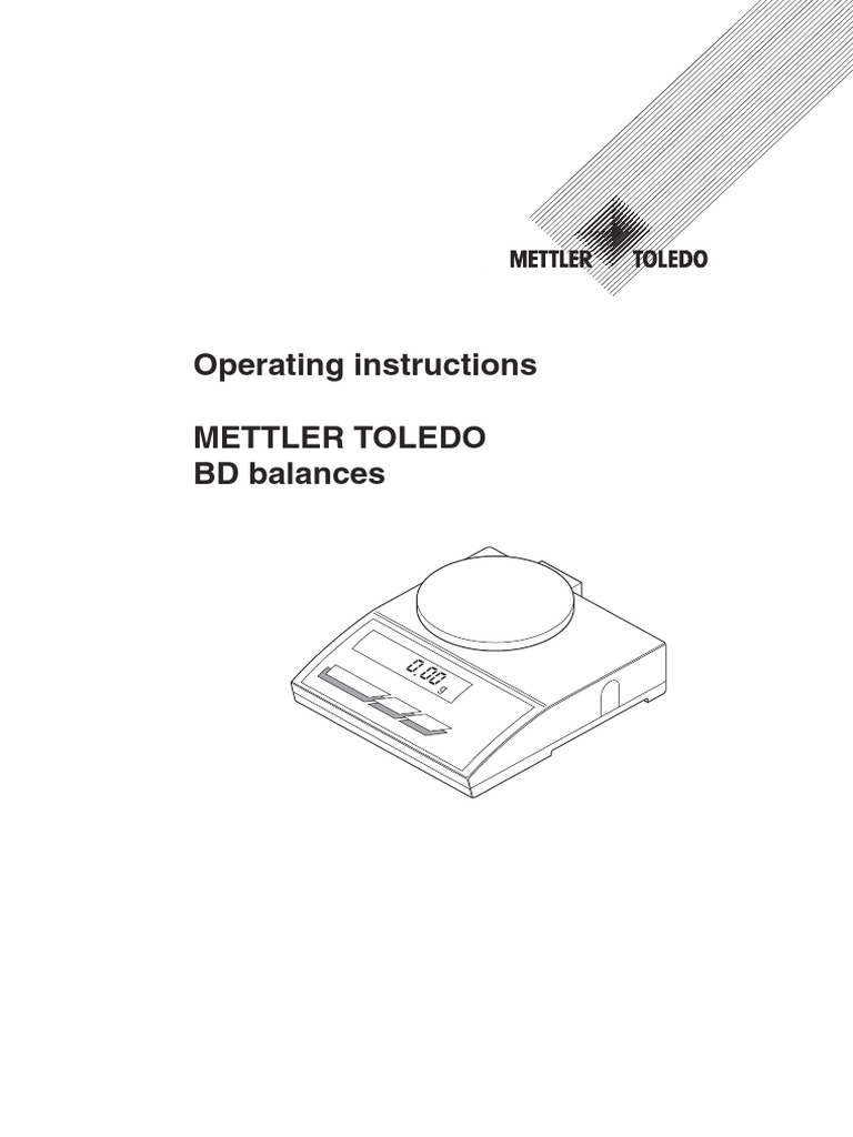 Operating Instructions Mettler Toledo BD Balances | PDF | Troy Weight ...