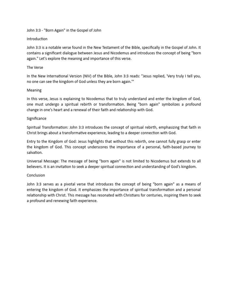 John 3 3 | PDF