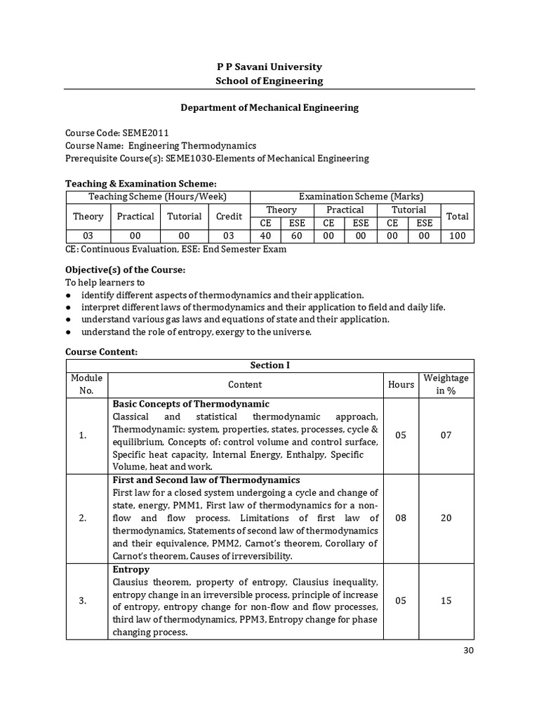 Syllabus Book ME3 Engg Thermodynamics | PDF | Entropy | Thermodynamics