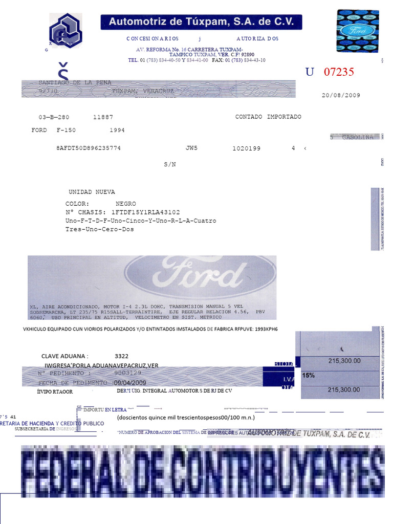 Factura Ford | PDF