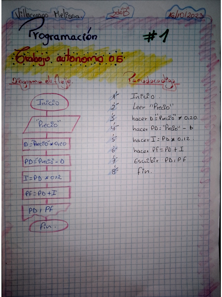 Tarea Autónoma, Programación, Villacreses | PDF