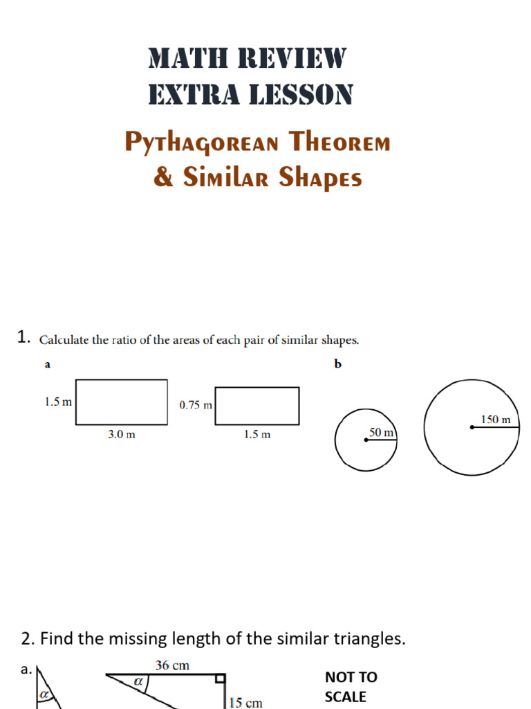 MTT Review Pythagorean Theorem Similar Shapes | PDF | Triangle ...