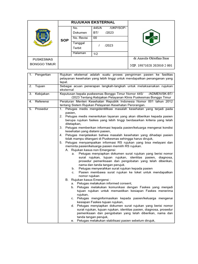 7.5.1.1. Sop Rujukan Eksternal | PDF | Sains & Matematika