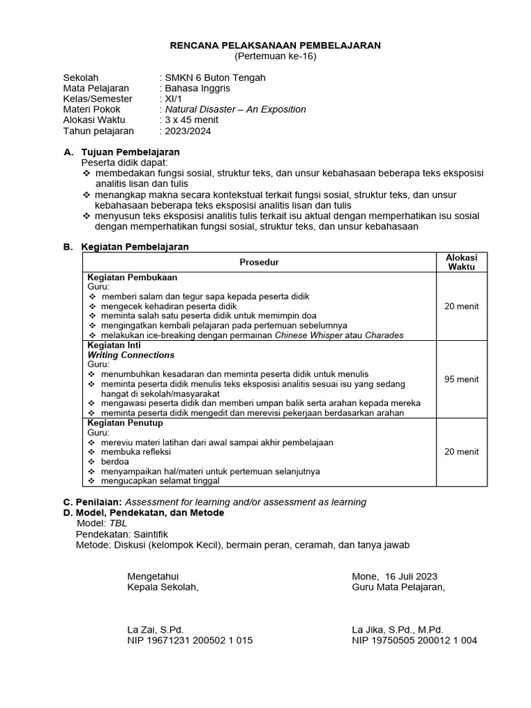Contoh RPP K13 | PDF