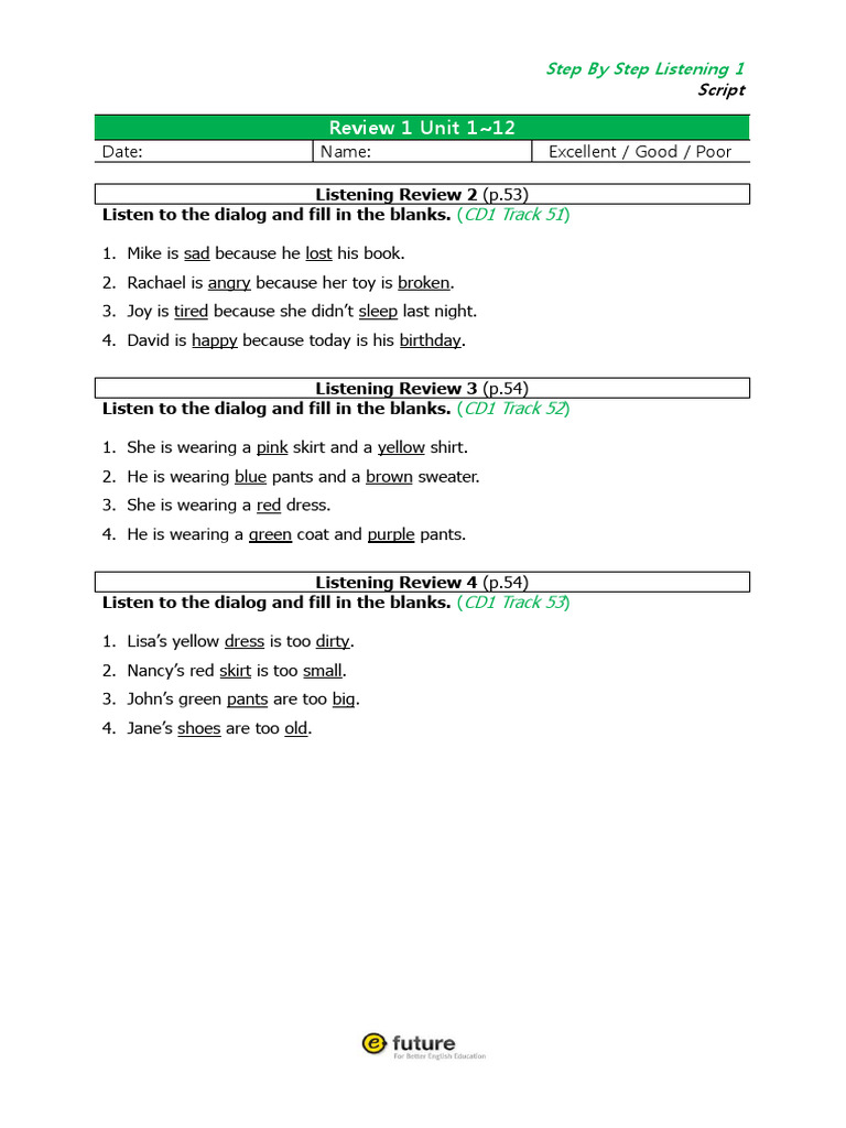 SBS1 U1-12 Answer | PDF