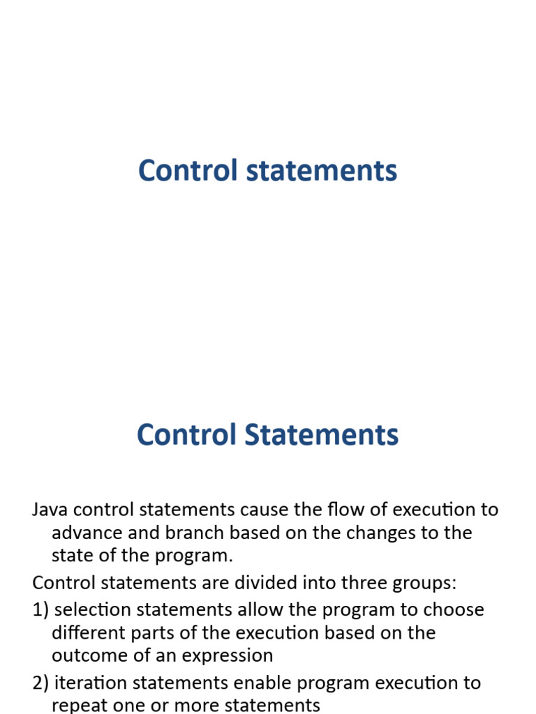 3 Control Statements | PDF