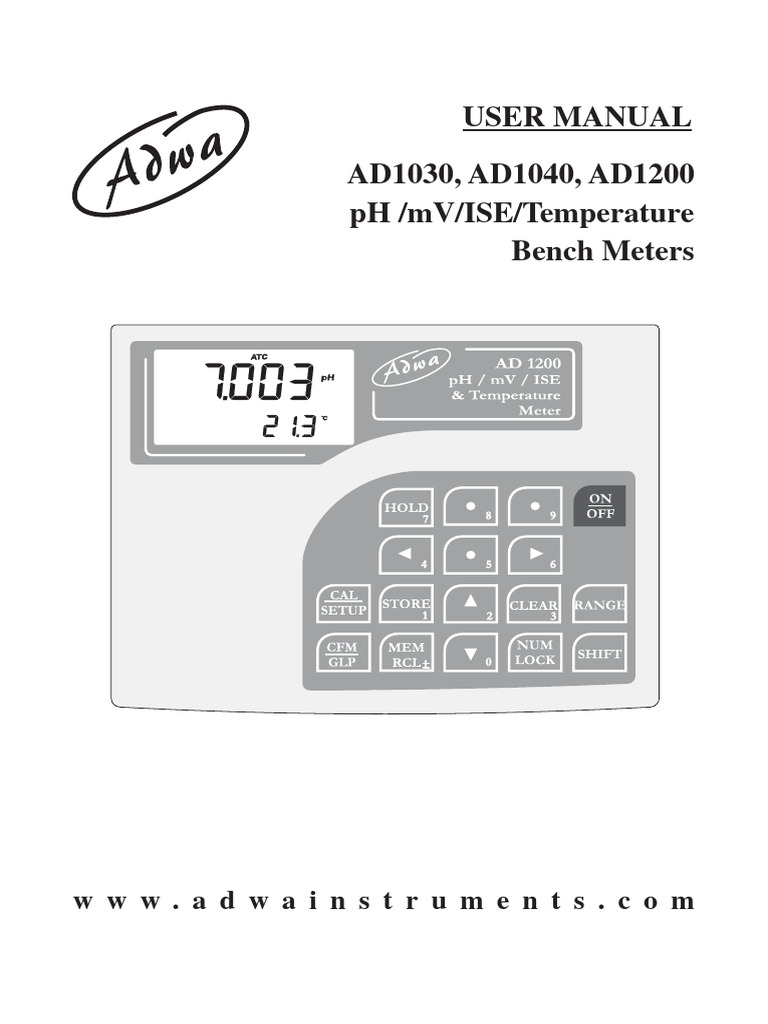 AD1030/1040/1200 User Manual | PDF | Ph | Calibration