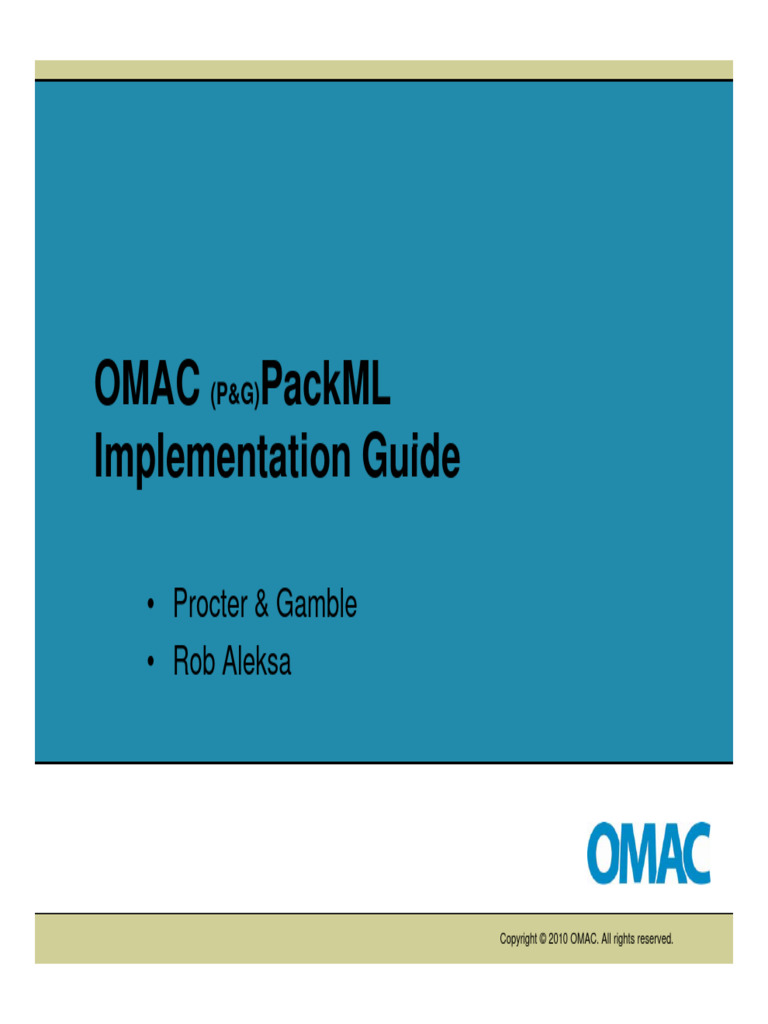 OMAC P&G PackML Implementation Guide | PDF | Computing | Computer ...
