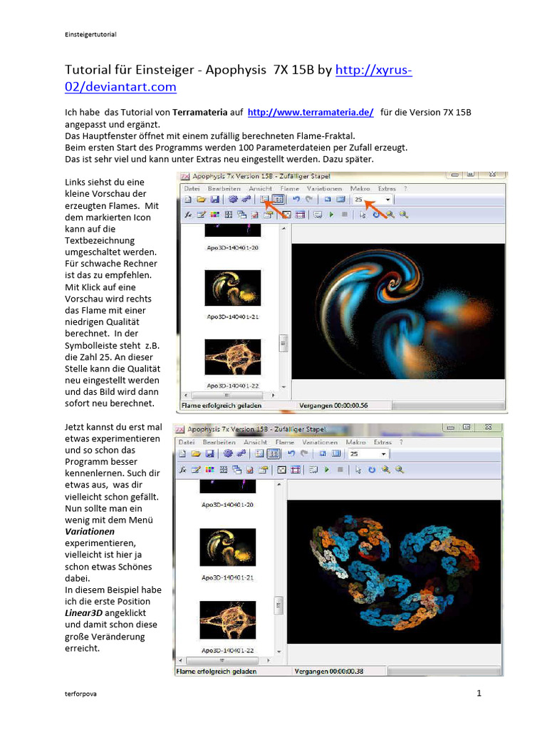 Tutorial Für Einsteiger - Apophysis 7X 15B | PDF
