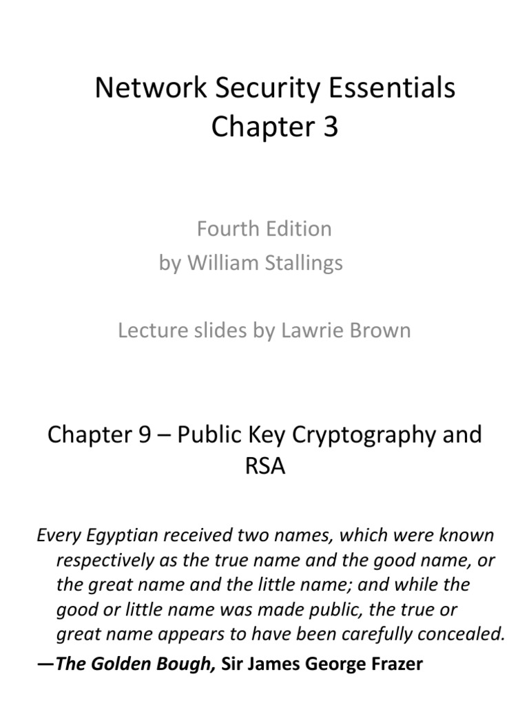 Network Security Essentials: Fourth Edition by William Stallings ...