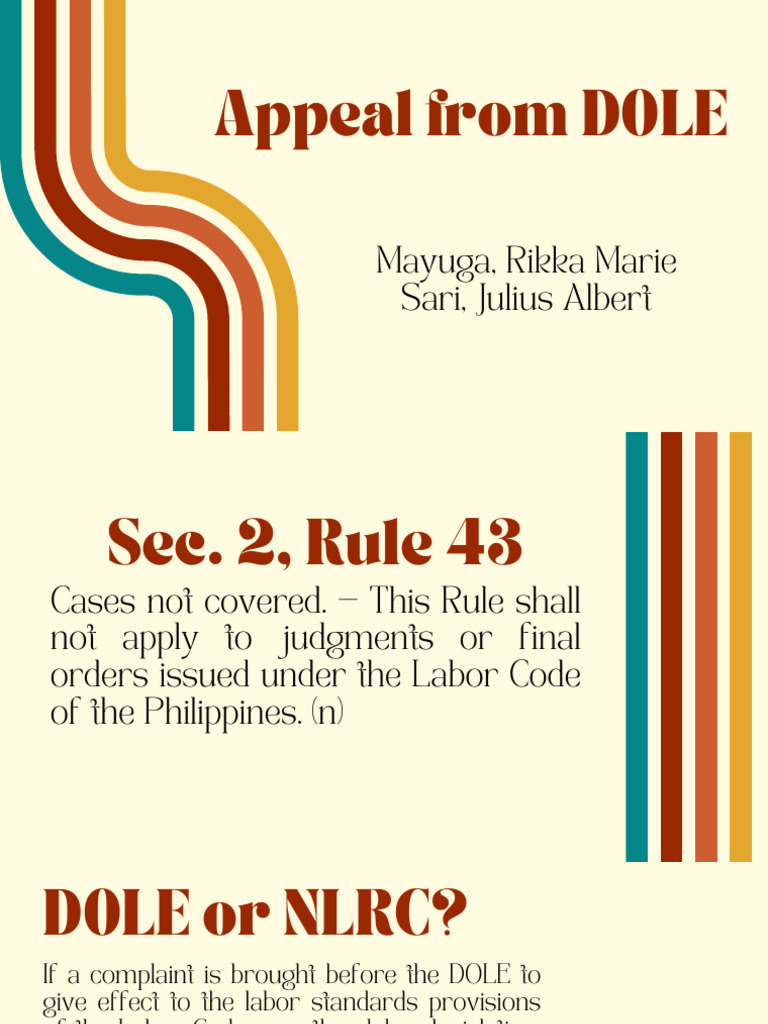 Apprac Appeal From DOLE | PDF
