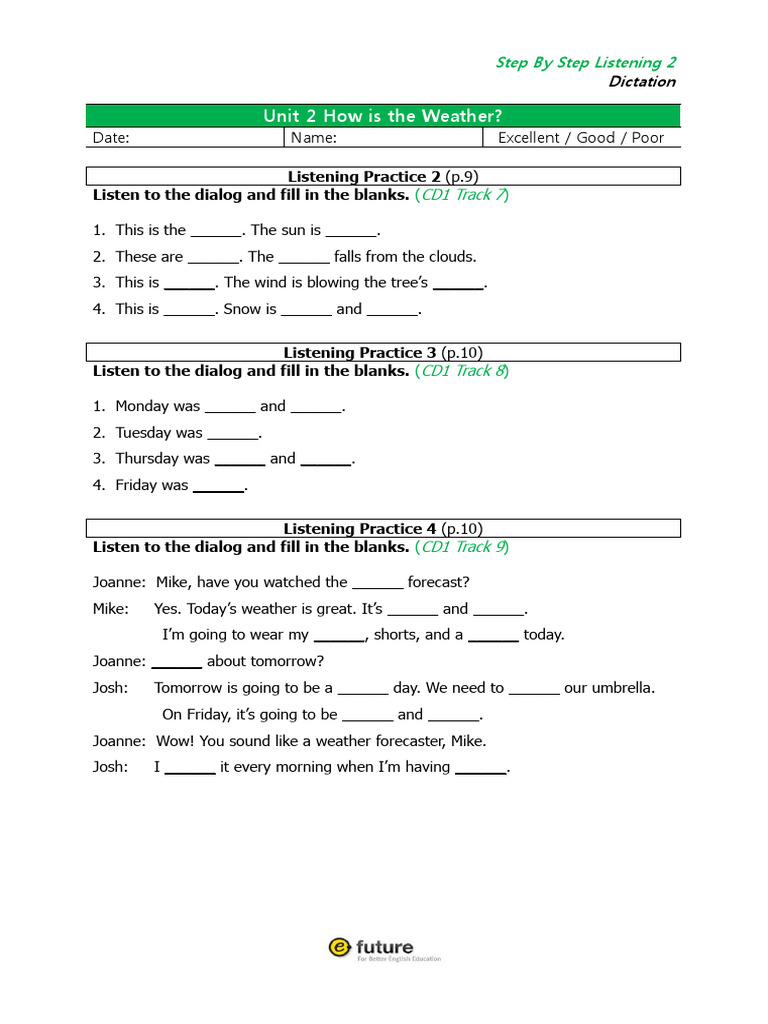 Weather Dialog Listening Practice | PDF