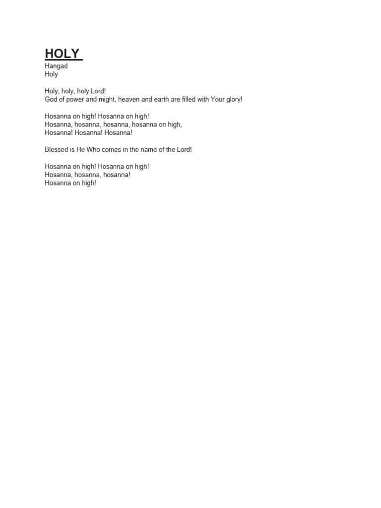 Holy Hangad | PDF