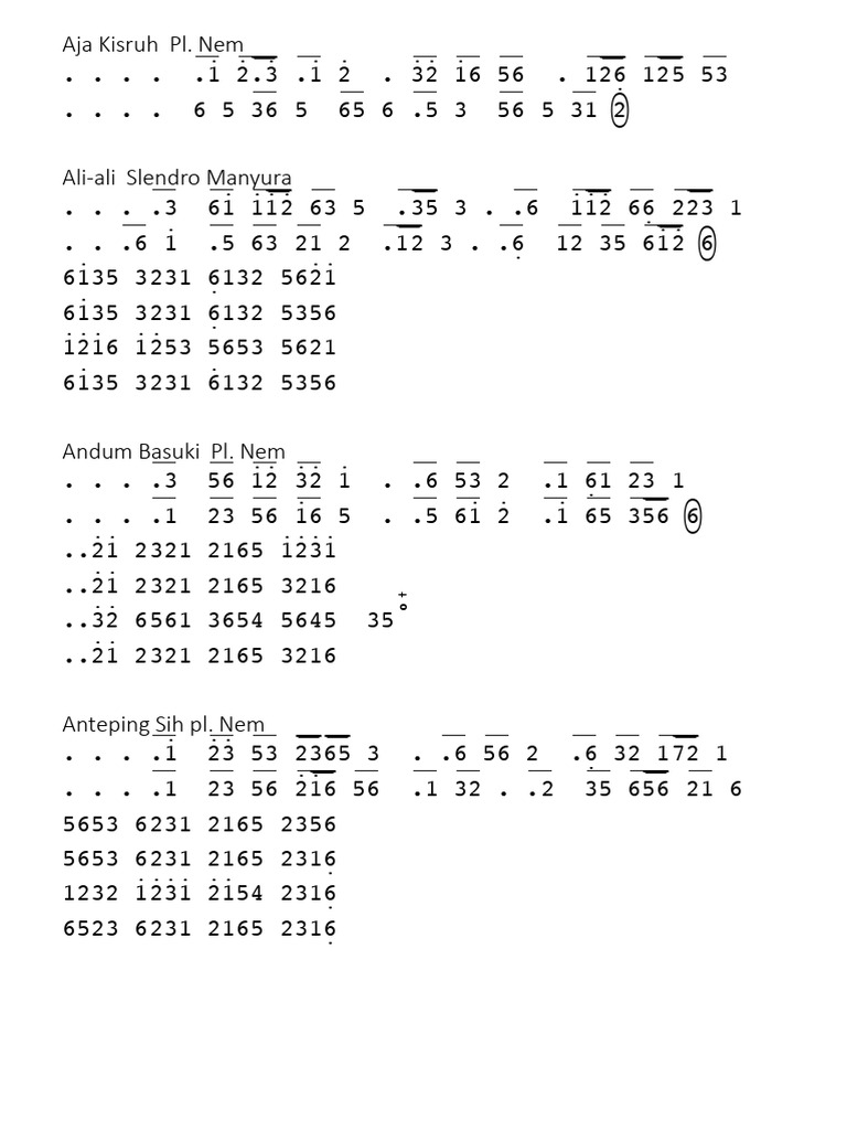 Notasi Langgam | PDF
