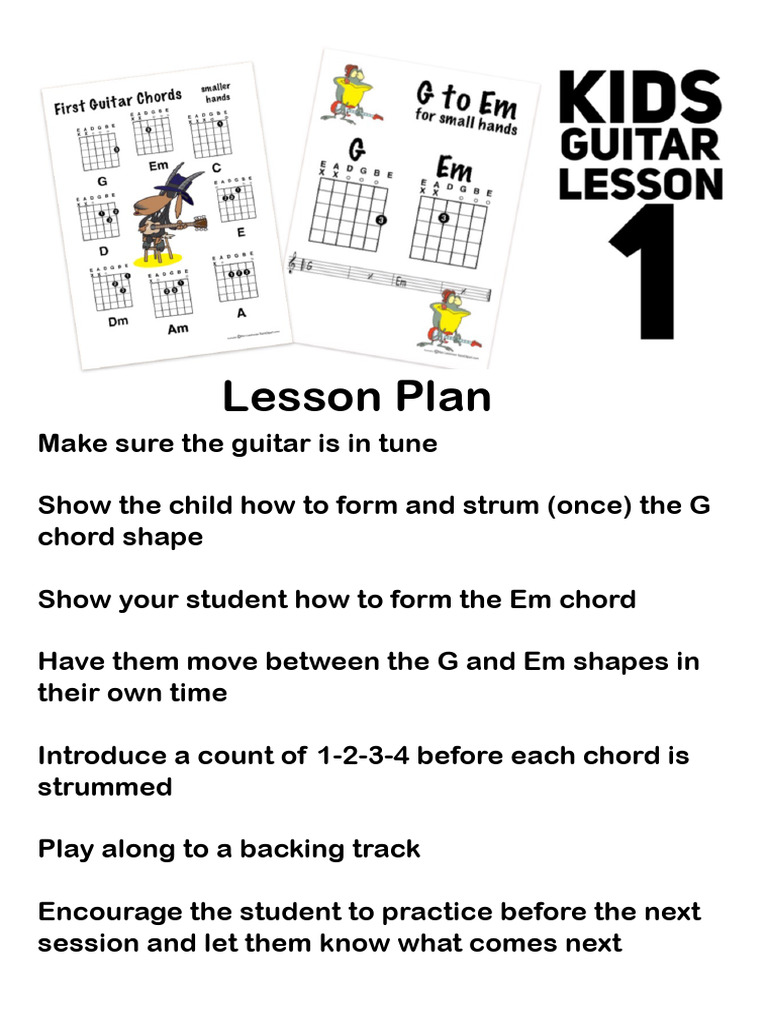 Kids Guitar Lesson Plan 1 | PDF
