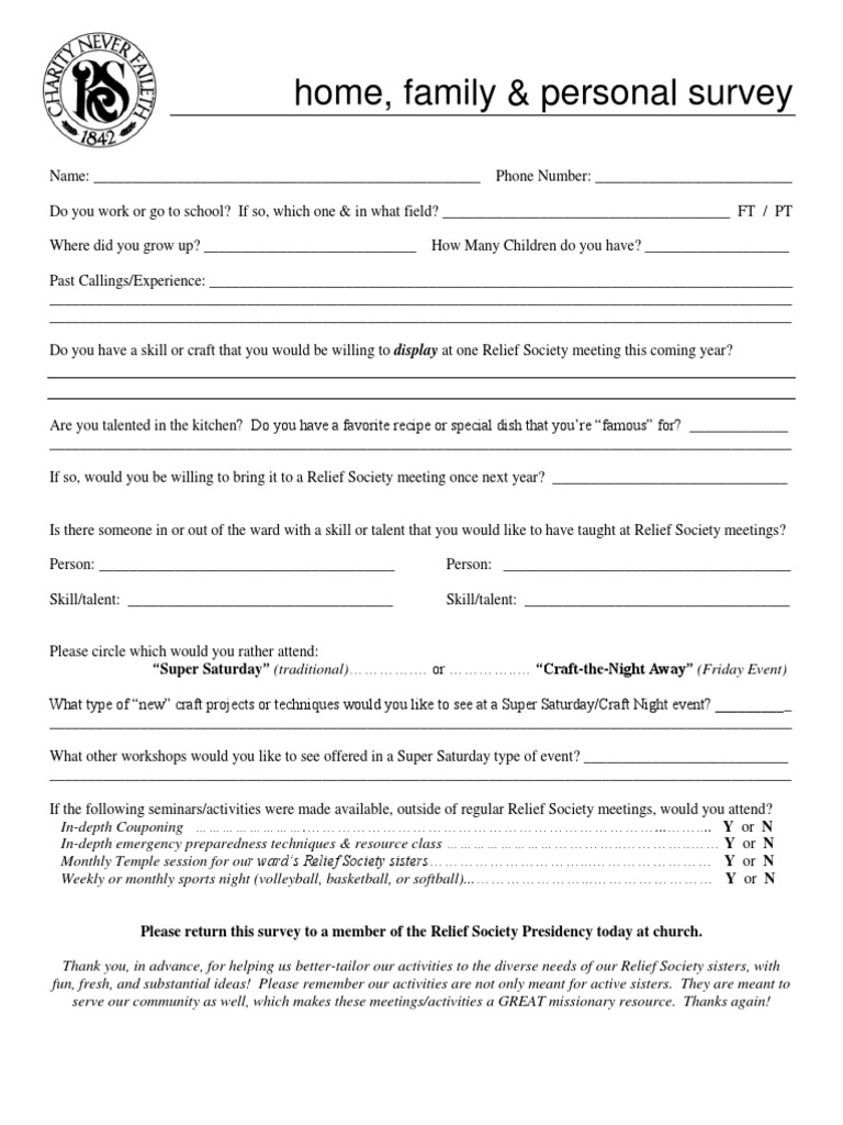 RS Get To Know You Survey | PDF | Self-Improvement