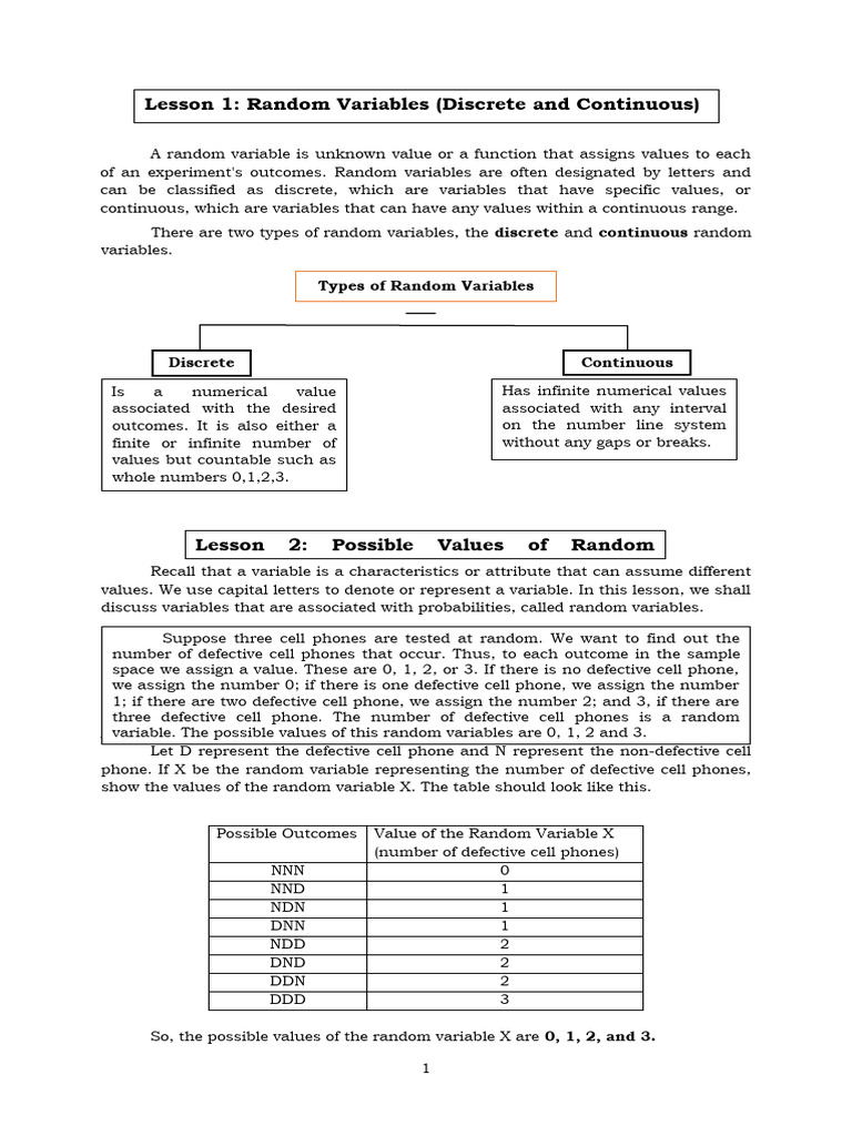 Stat Prob 11 Q3 SLM WK1 Notes | PDF