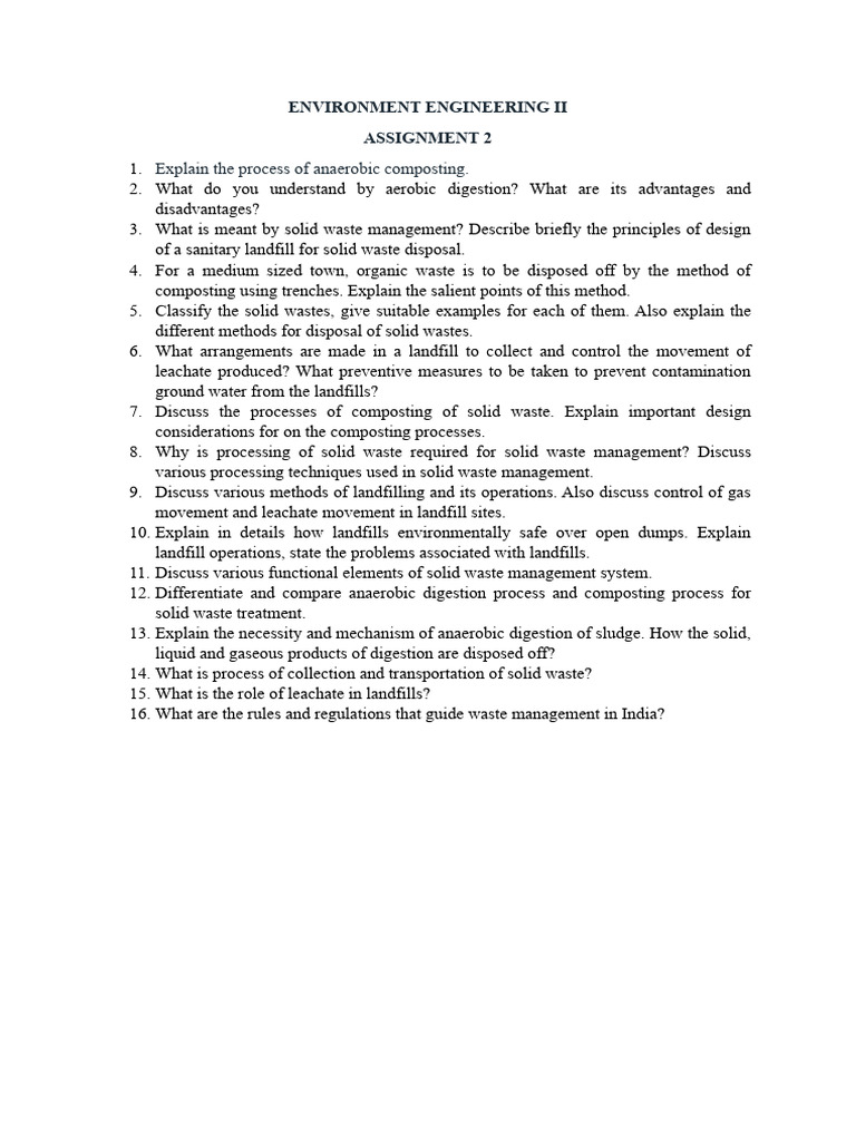 Environment Engineering Ii Assignment 2 | PDF