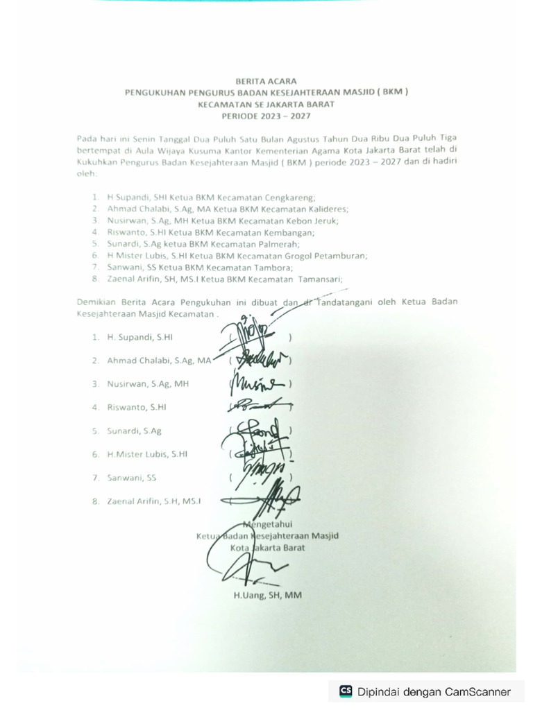 Berita Acara BKM | PDF