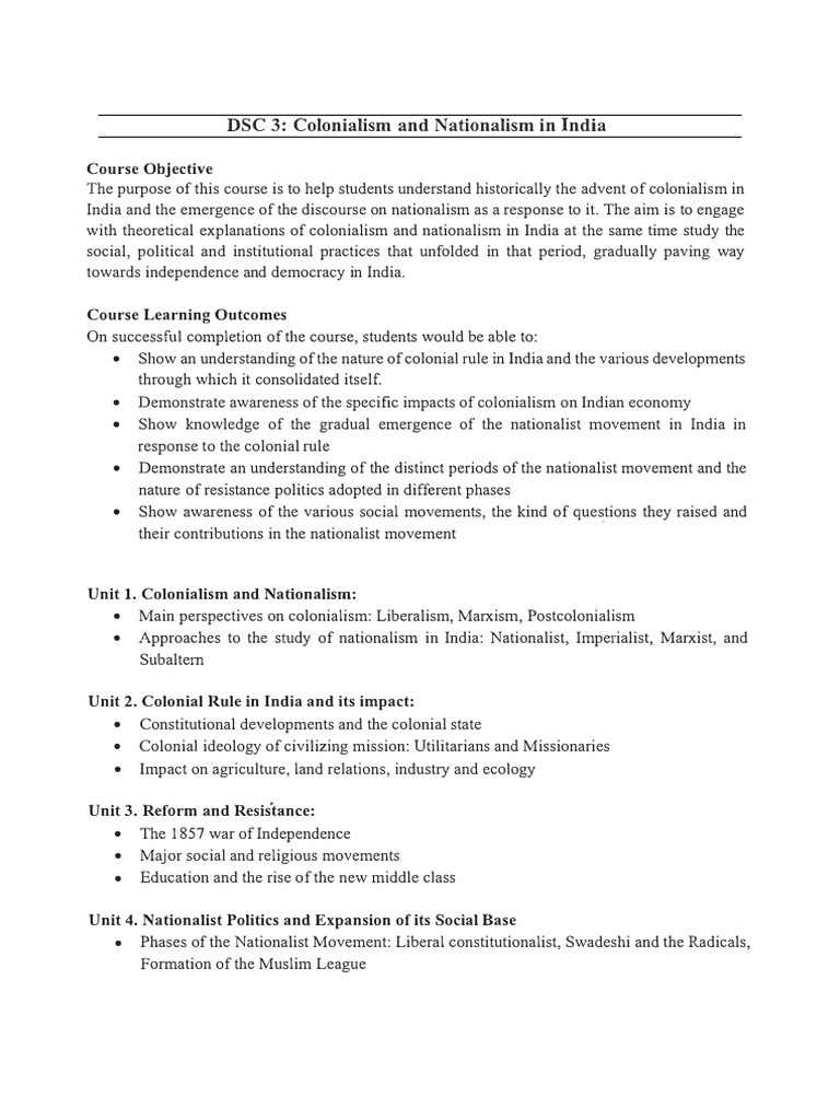 Colonialism and Nationalism in India | PDF | Nationalism | Postcolonialism