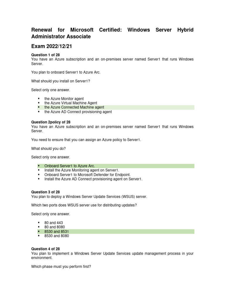 Windows Server Hybrid Admin Exam Guide | PDF | Ip Address | Active ...