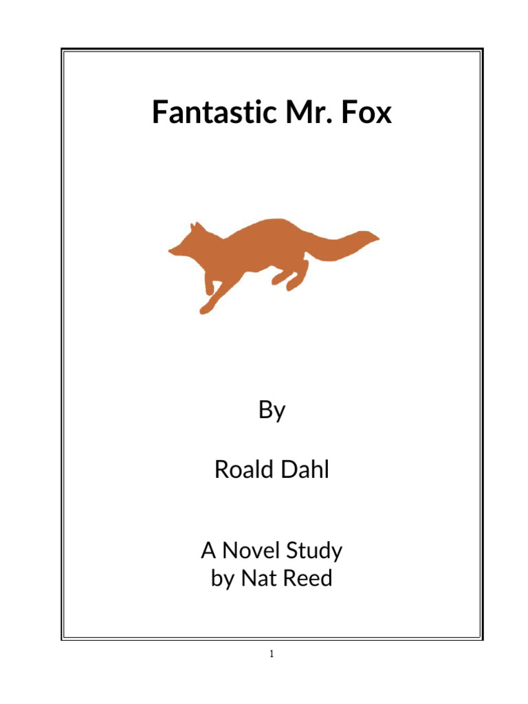 Fantastic MR Fox Novel Study Preview | PDF | General Fiction