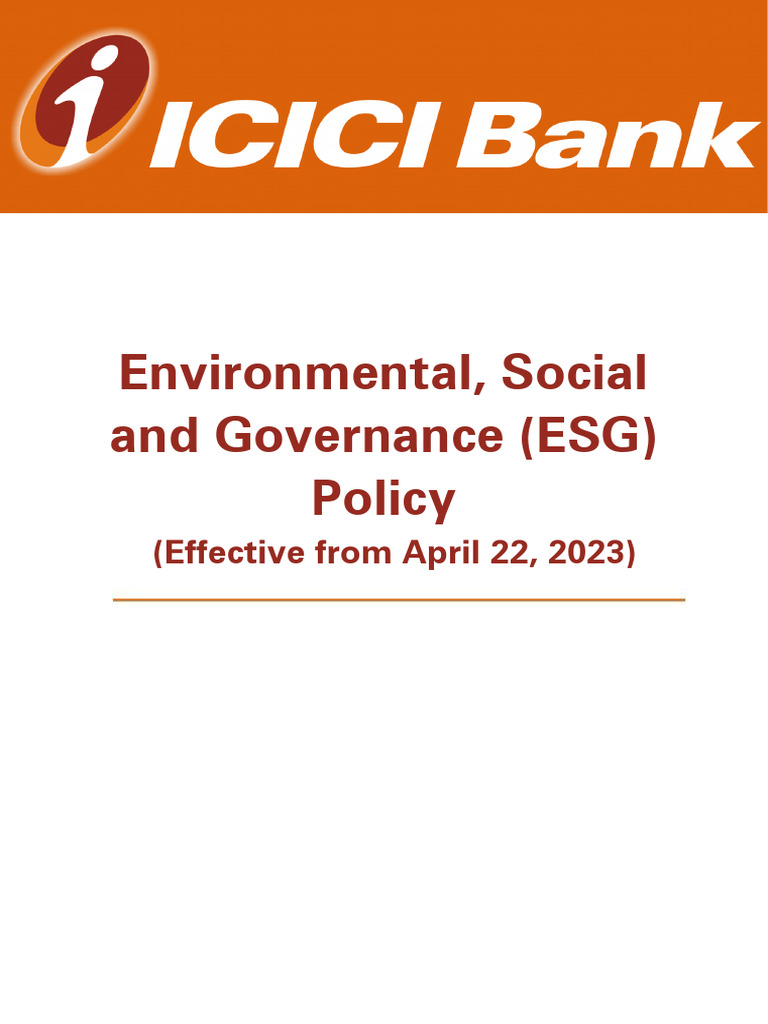 ESG Policy | PDF | Sustainability | Governance