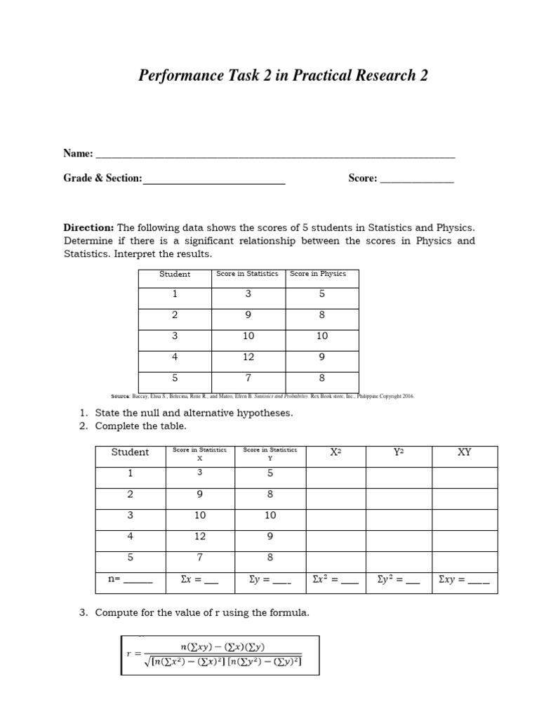 PR2-Q2-Performance Task 2 | PDF | Statistics | Epistemology Of Science