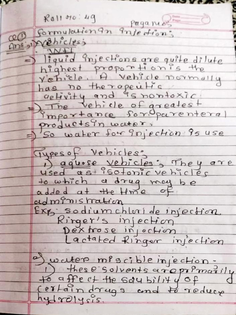 Formulation of Injection | PDF