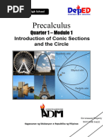 Precal Week 1 Module Conics | PDF | Circle | Ellipse