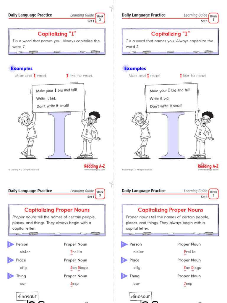 Capitalization - Pronouns & Proper Nouns - Learning - Guide | PDF ...