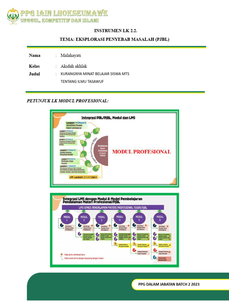 Instrumen LK 2.2. - Eksplorasi Penyebab Masalah - Kajian Literatur - (MODUL PROFESIONAL 2 - PJBL ...