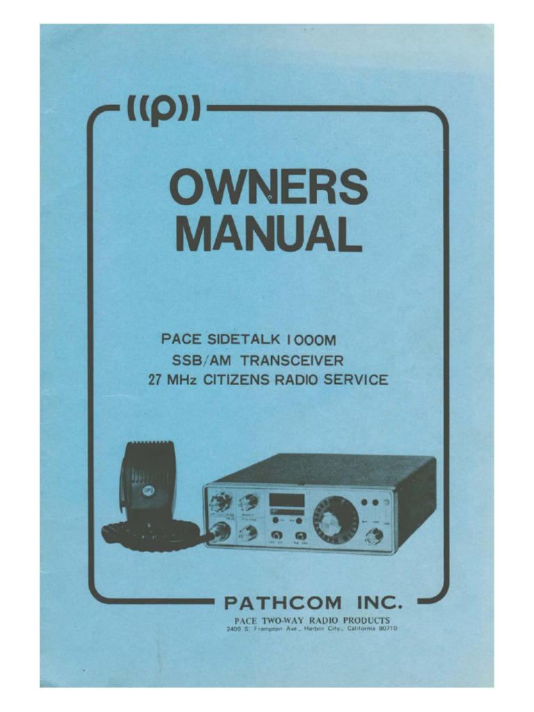 Pace Sidetalk1000m Manual | PDF