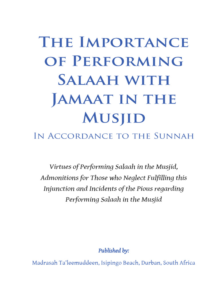 Salaah in The Musjid ONE COLOUR | PDF | Prophets And Messengers In ...
