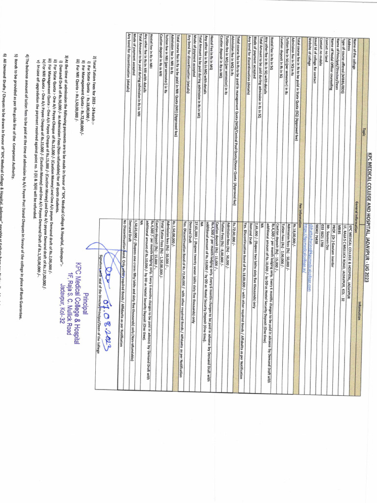 UG Fee Structure 2023-24-1 | PDF
