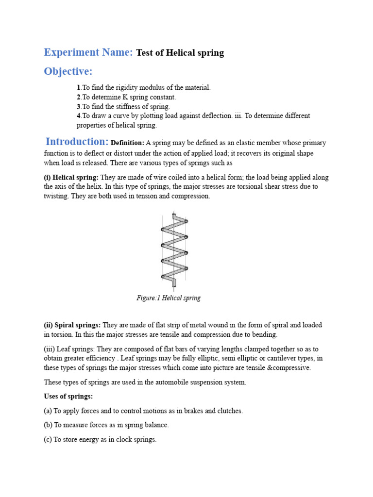 Helical Spring Revised | PDF | Helix | Stress (Mechanics)