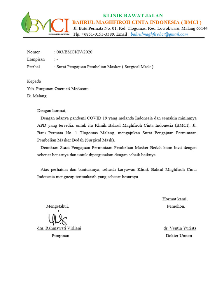 Surat Pengajuan APD | PDF | Sains & Matematika