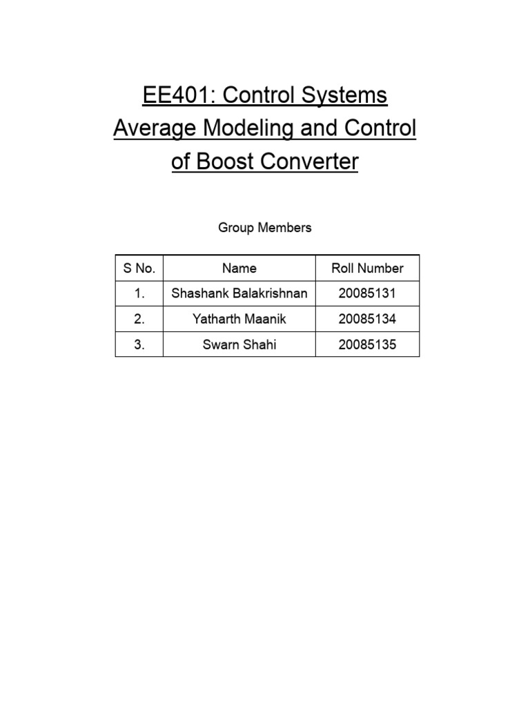Average Modelling of Boost Converter | PDF | Artificial Neural Network ...