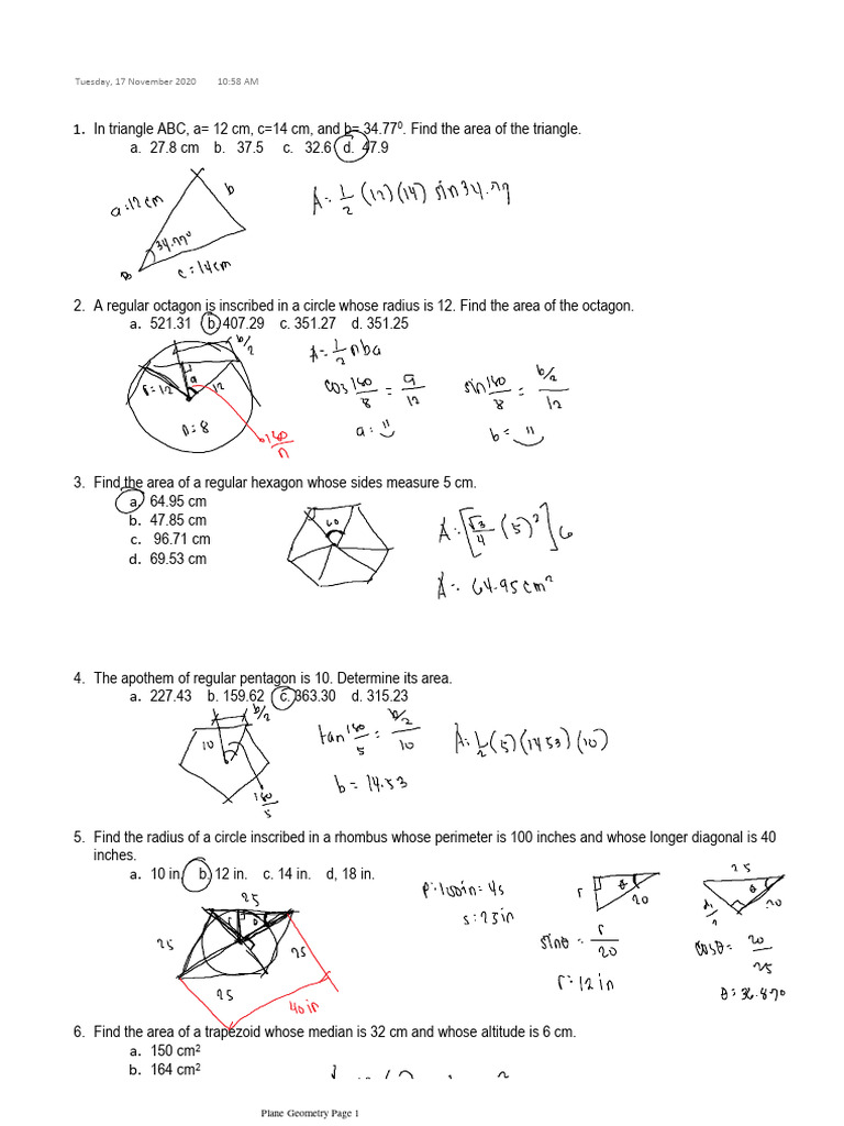 Plane Geometry | PDF