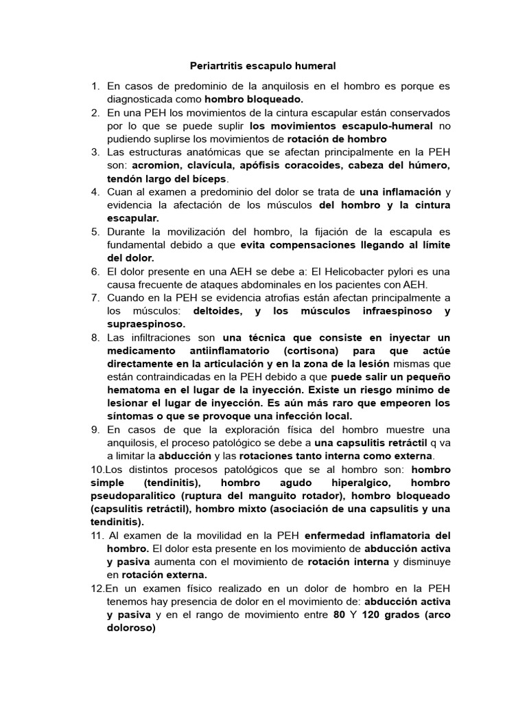 Periartritis Escapulohumeral: Síntomas y Tratamientos | PDF | Hombro ...